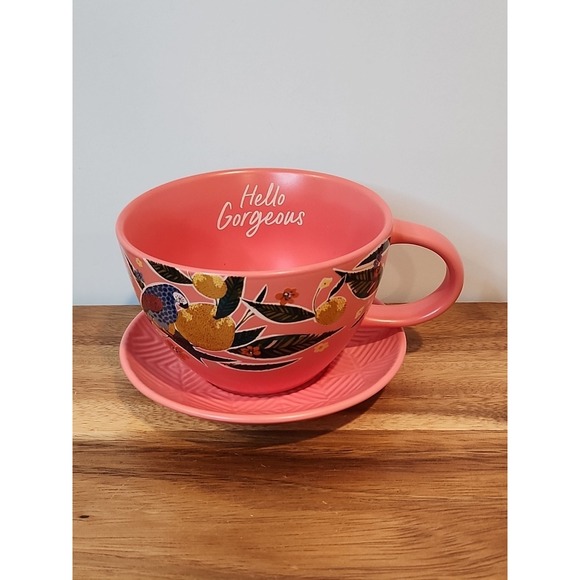 Threshold | Dining | Threshold Latte Cup Saucer Hello Gorgeous Parrots ...
